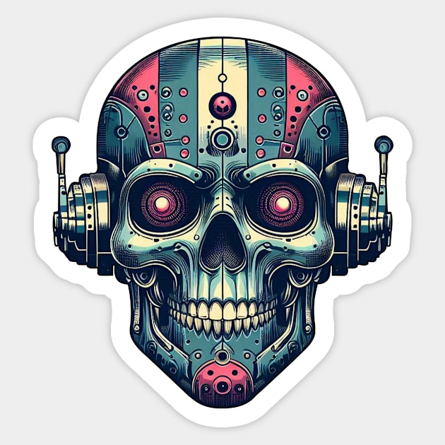 Robot skull tattoo - Robot Skull - Sticker | TeePublic